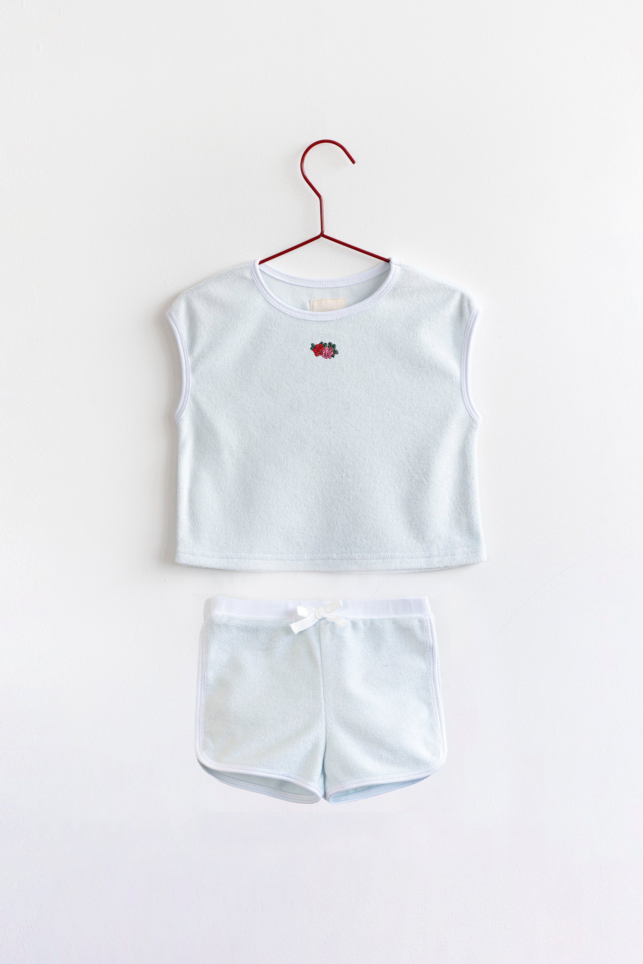 Blue Terry Floral Track Set